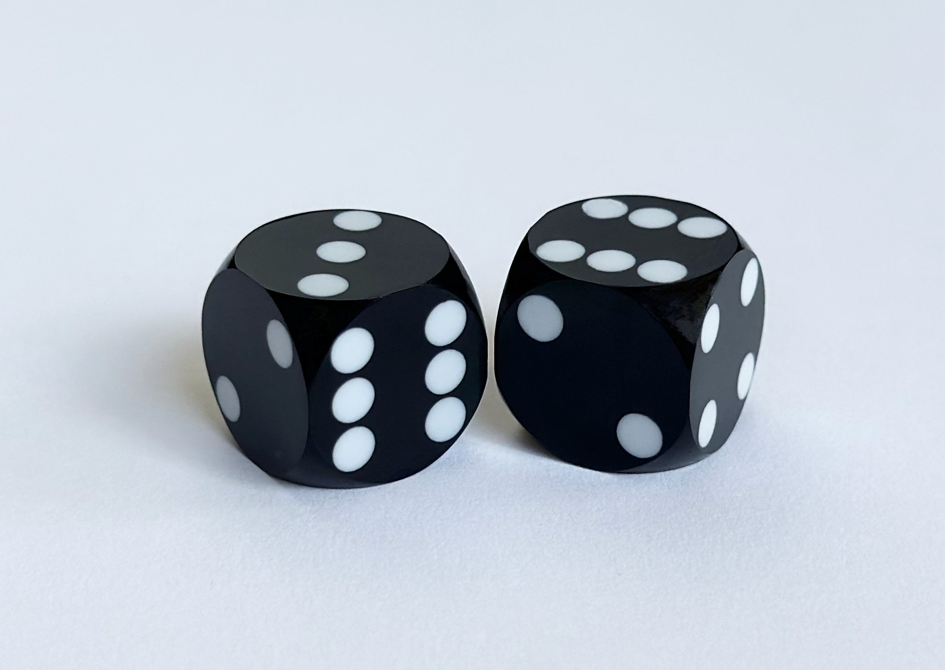 Backgammon Precision Dice - 16mm, 5/8 Inch, White and Black Opaque, 2 ...