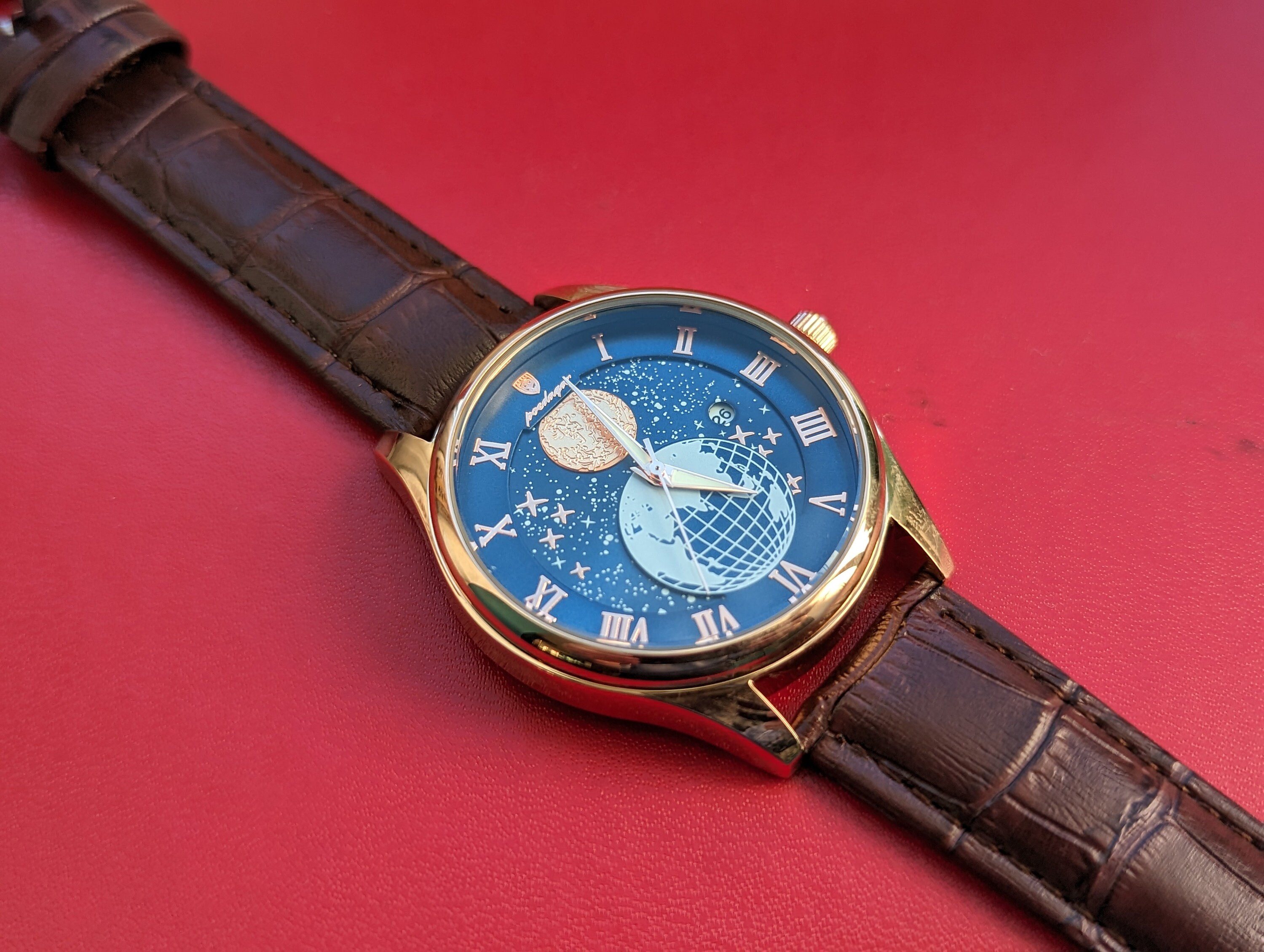 Men's Star's and Celestial Watch Stainless Steel Leather Analogue Woman ...