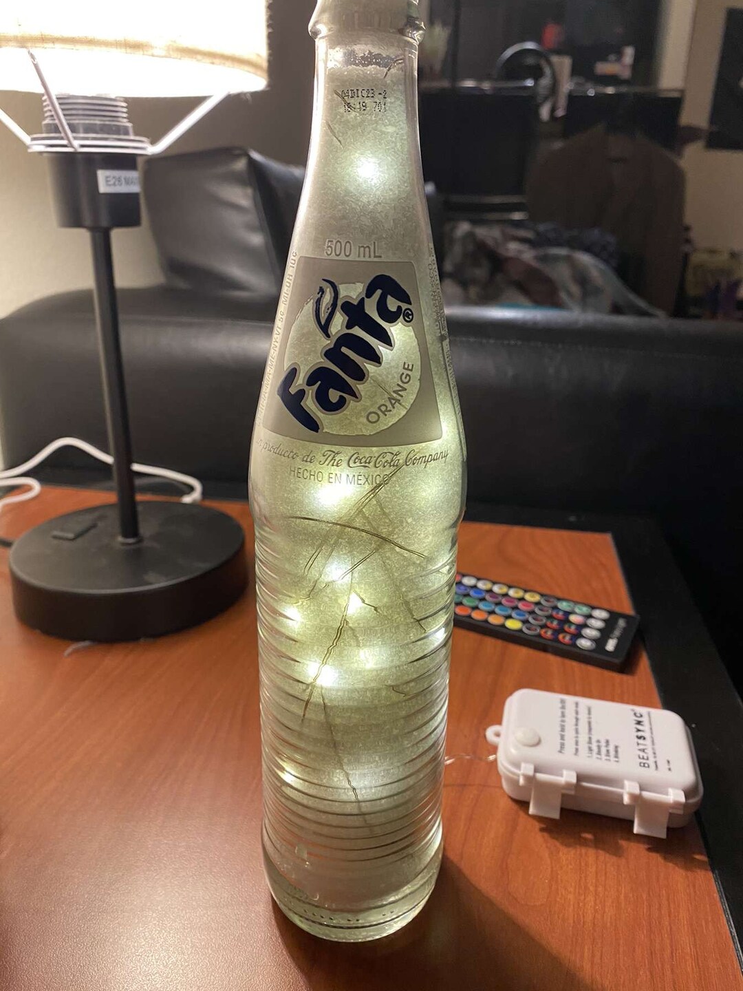 Light up Glass Fanta Orange Decor Bottle - Etsy