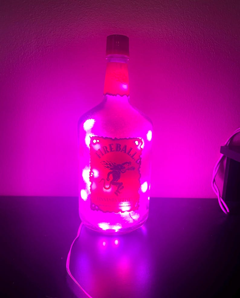 Fireball Whiskey Light up Bottle - Etsy