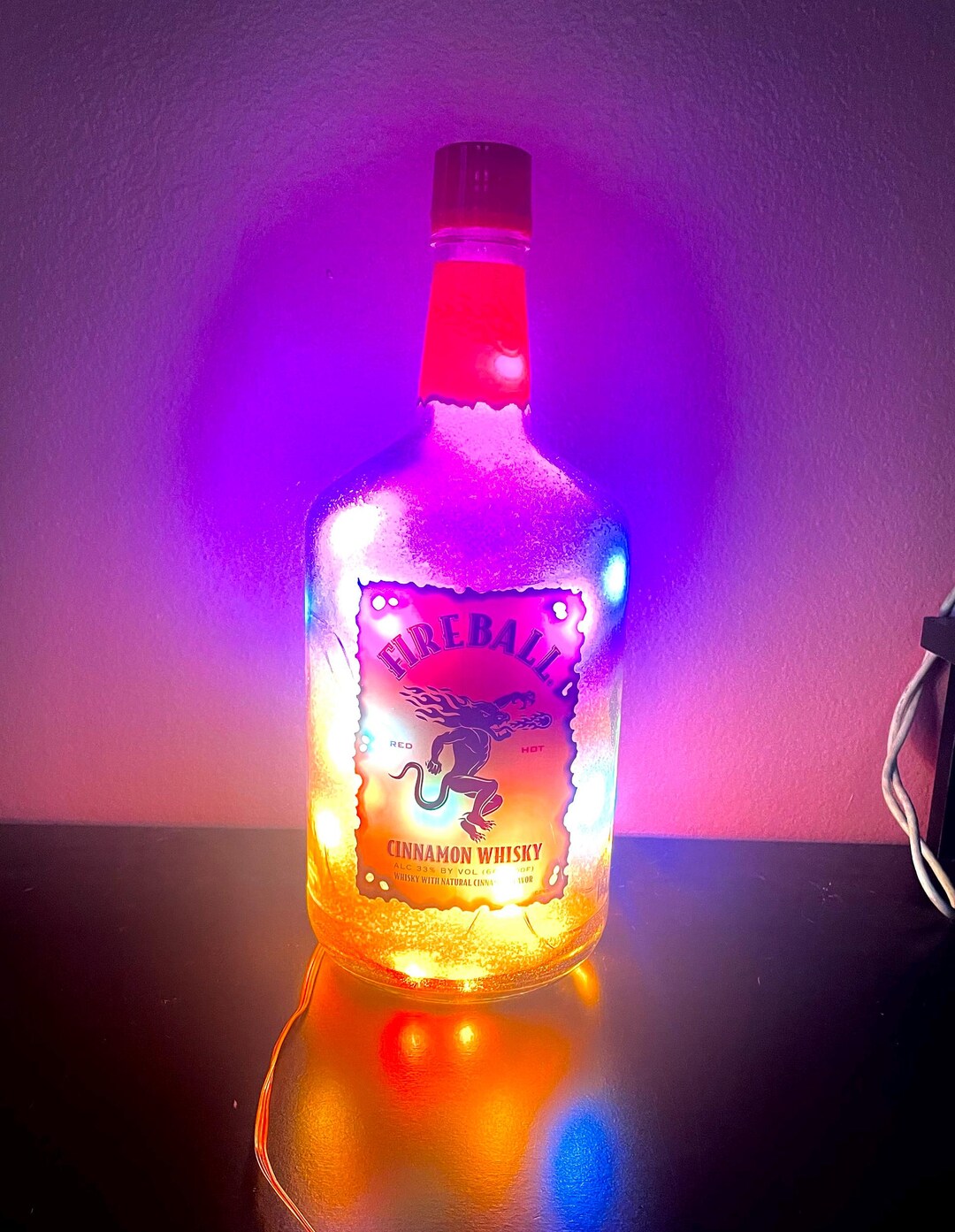 Fireball Whiskey Light up Bottle - Etsy
