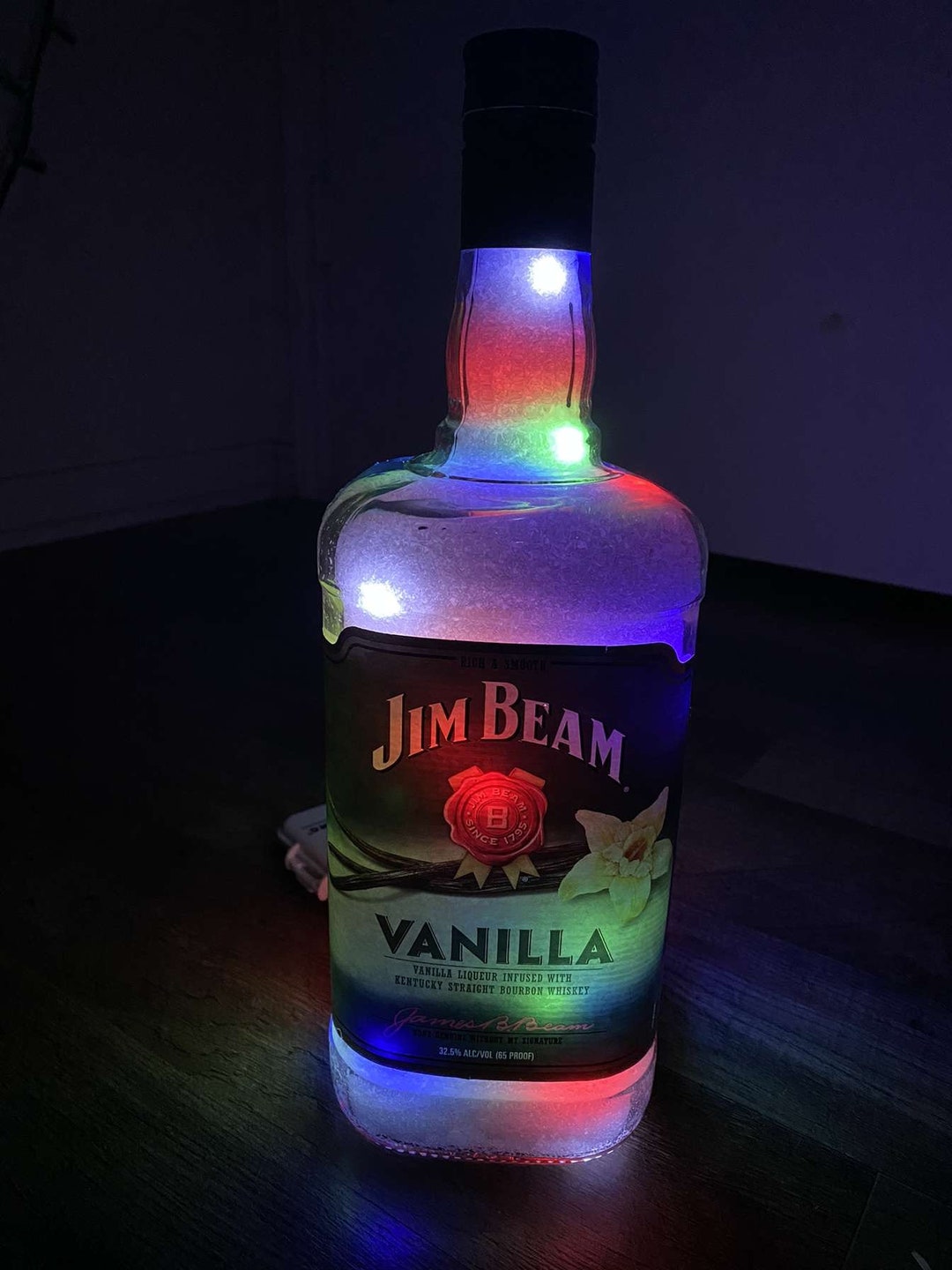 Large Jim Beam Vanilla Whiskey Light up Bottle - Etsy