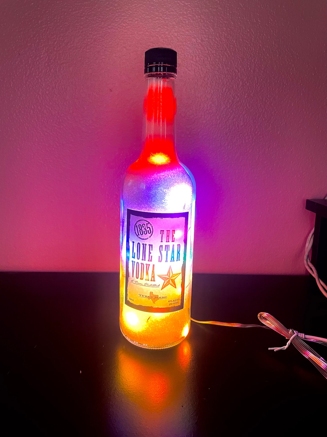 Multicolored Lone Star Vodka Light up Bottle - Etsy