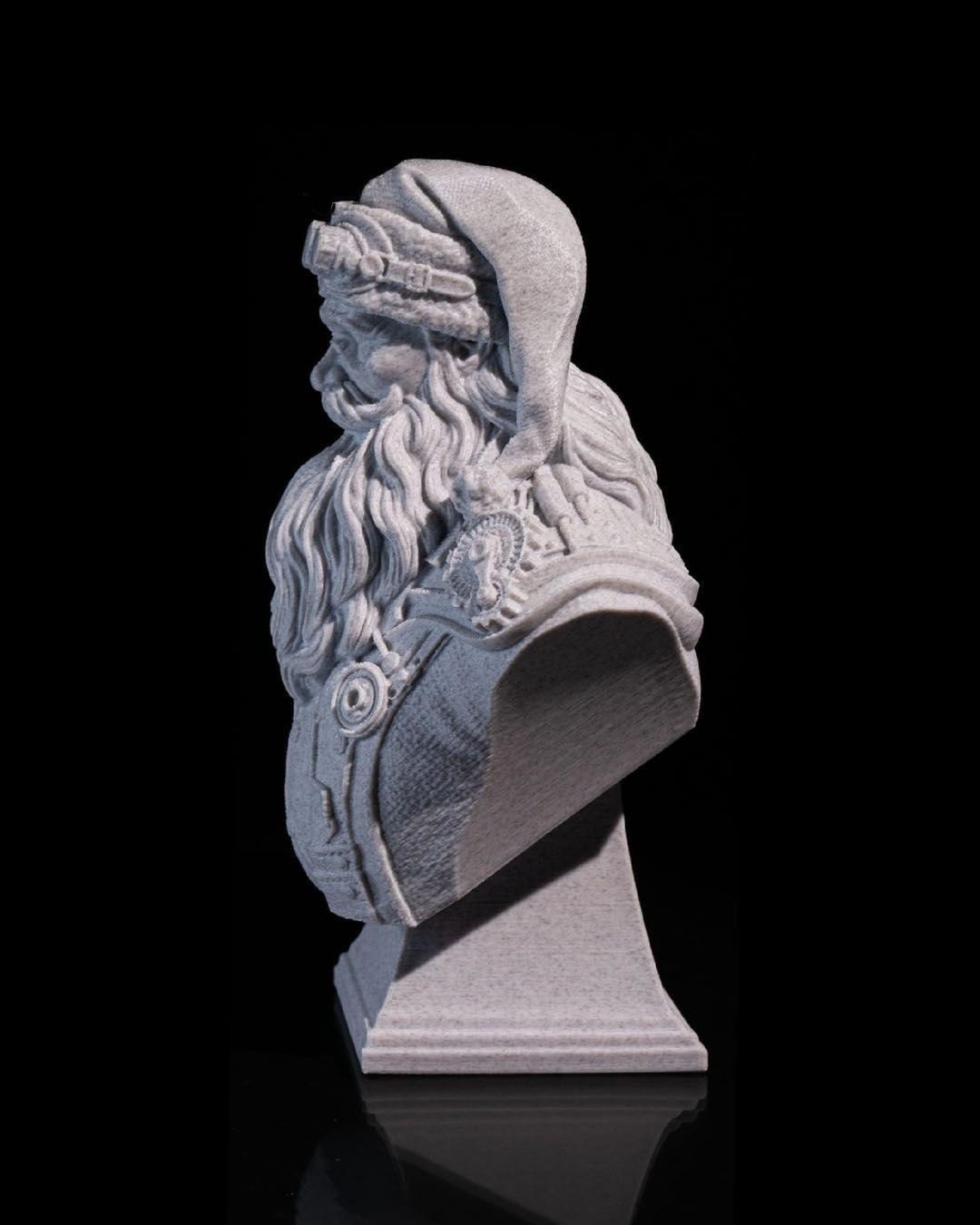 Steampunk Santa Marble Bust Desk Statue: 3D Printed Sculpture - Etsy