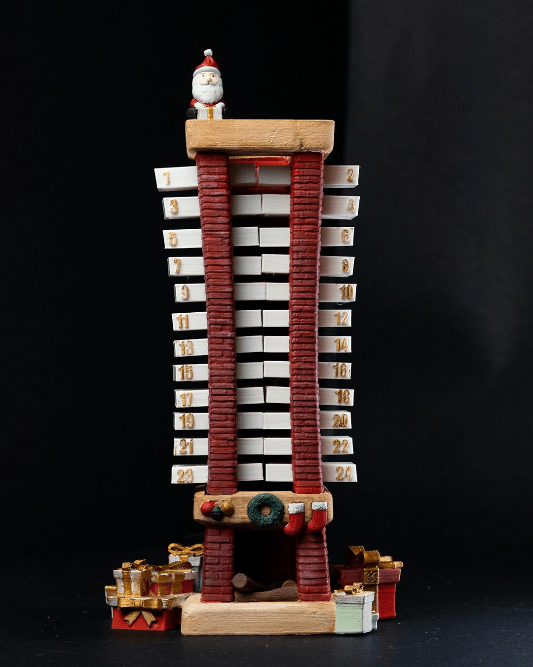 Santa Countdown Chimney (hand Painted) - Etsy