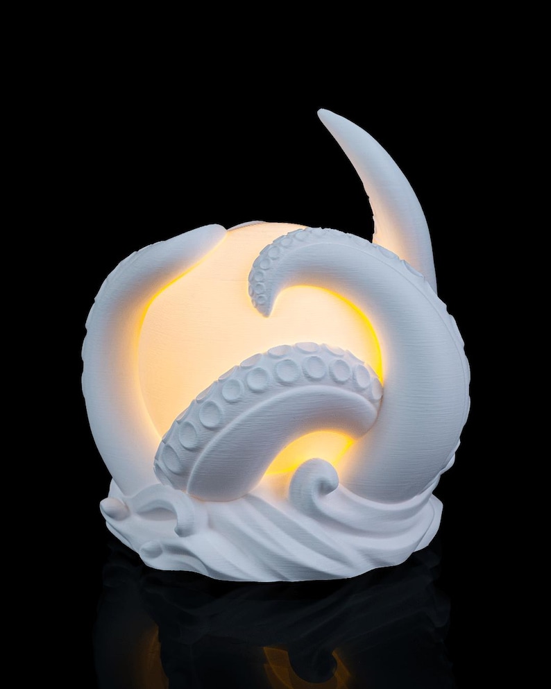 Octopus Sphere Night Light Holder 3D Printed Ocean Lamp Decor - Etsy