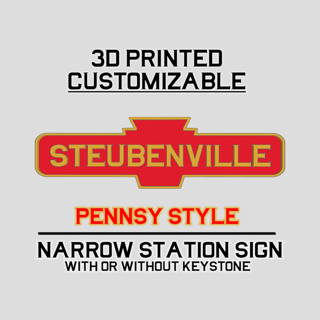 Pennsylvania Railroad Style Narrow Station Sign (customizable) - Etsy