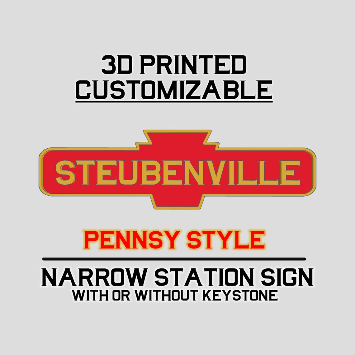 Pennsylvania Railroad Style Narrow Station Sign (customizable) - Etsy
