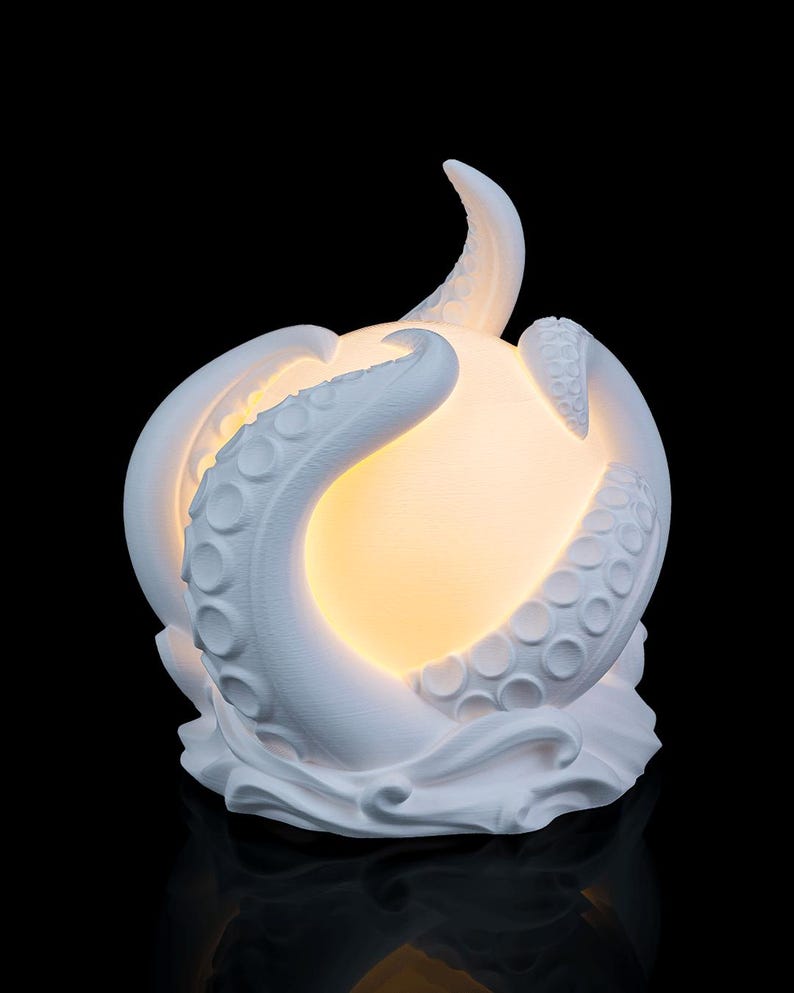 Octopus Sphere Night Light Holder 3D Printed Ocean Lamp Decor - Etsy