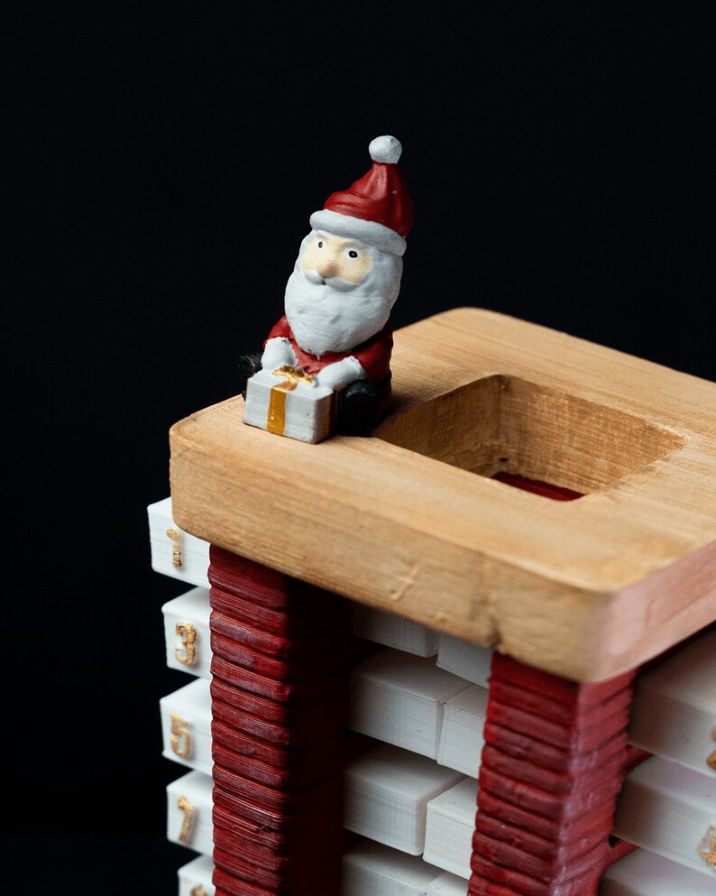 Santa Countdown Chimney hand Painted - Etsy