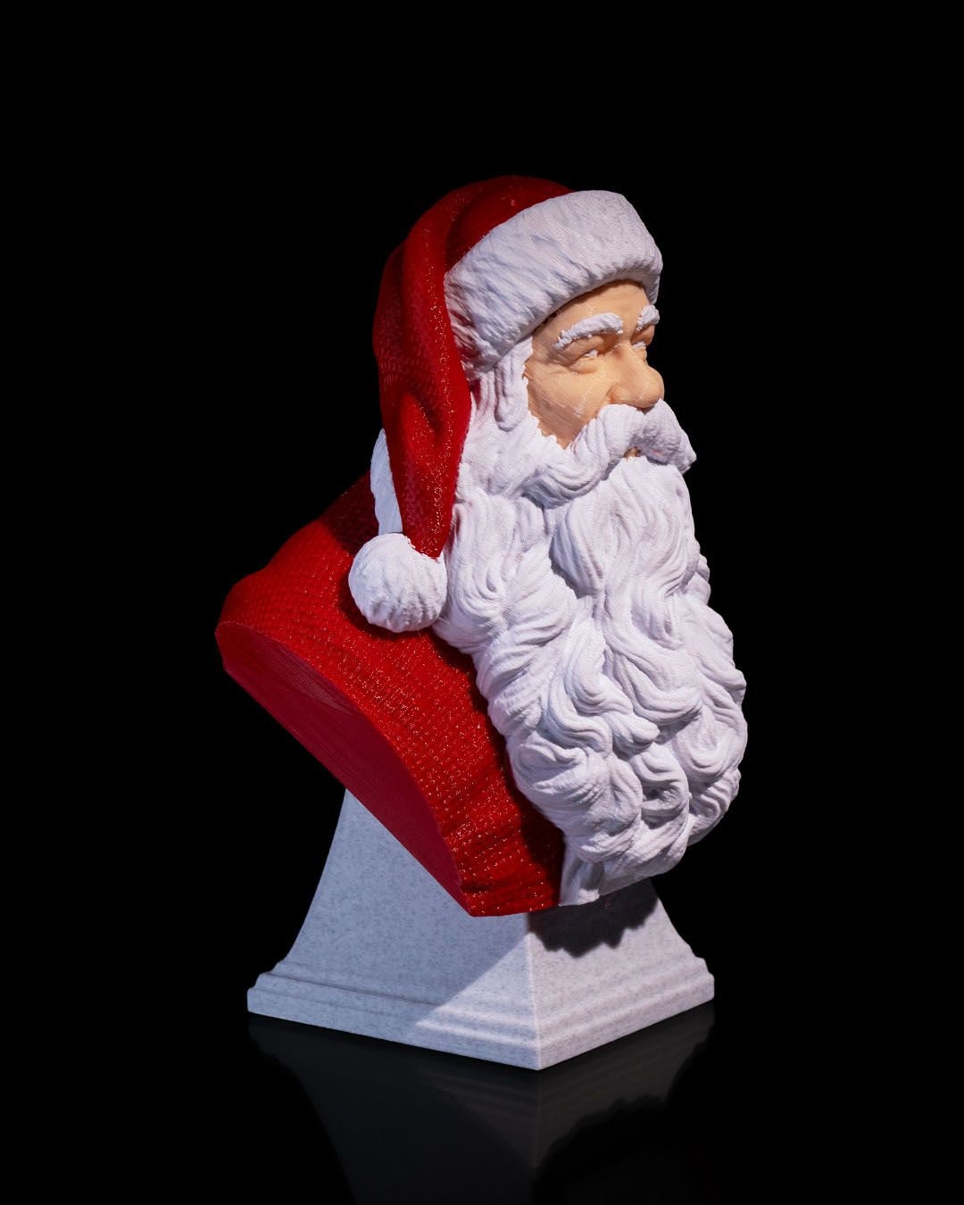 Elegant 3D Printed Marble Santa Bust - Unique Christmas Decoration ...