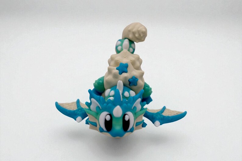 Seashell Dragon and Ocean Egg Storage Container, 3D Printed Articulated ...