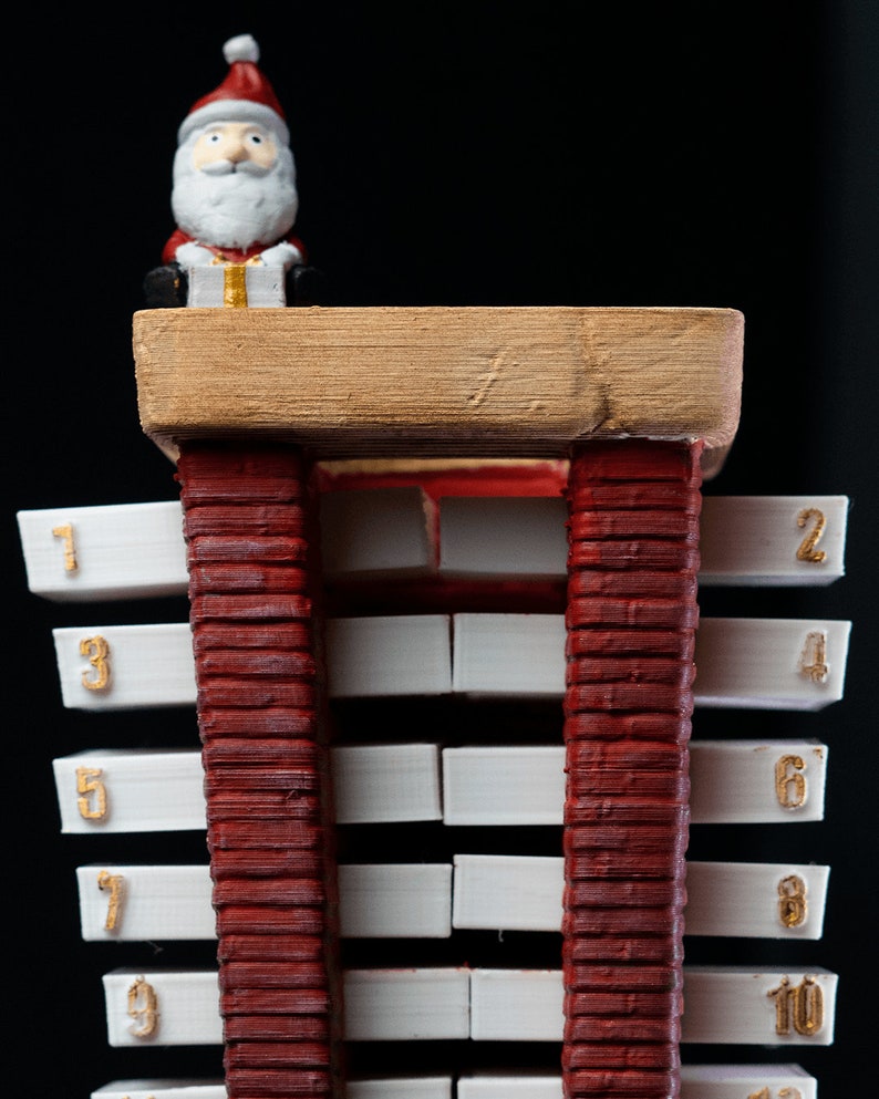 Santa Countdown Chimney hand Painted - Etsy