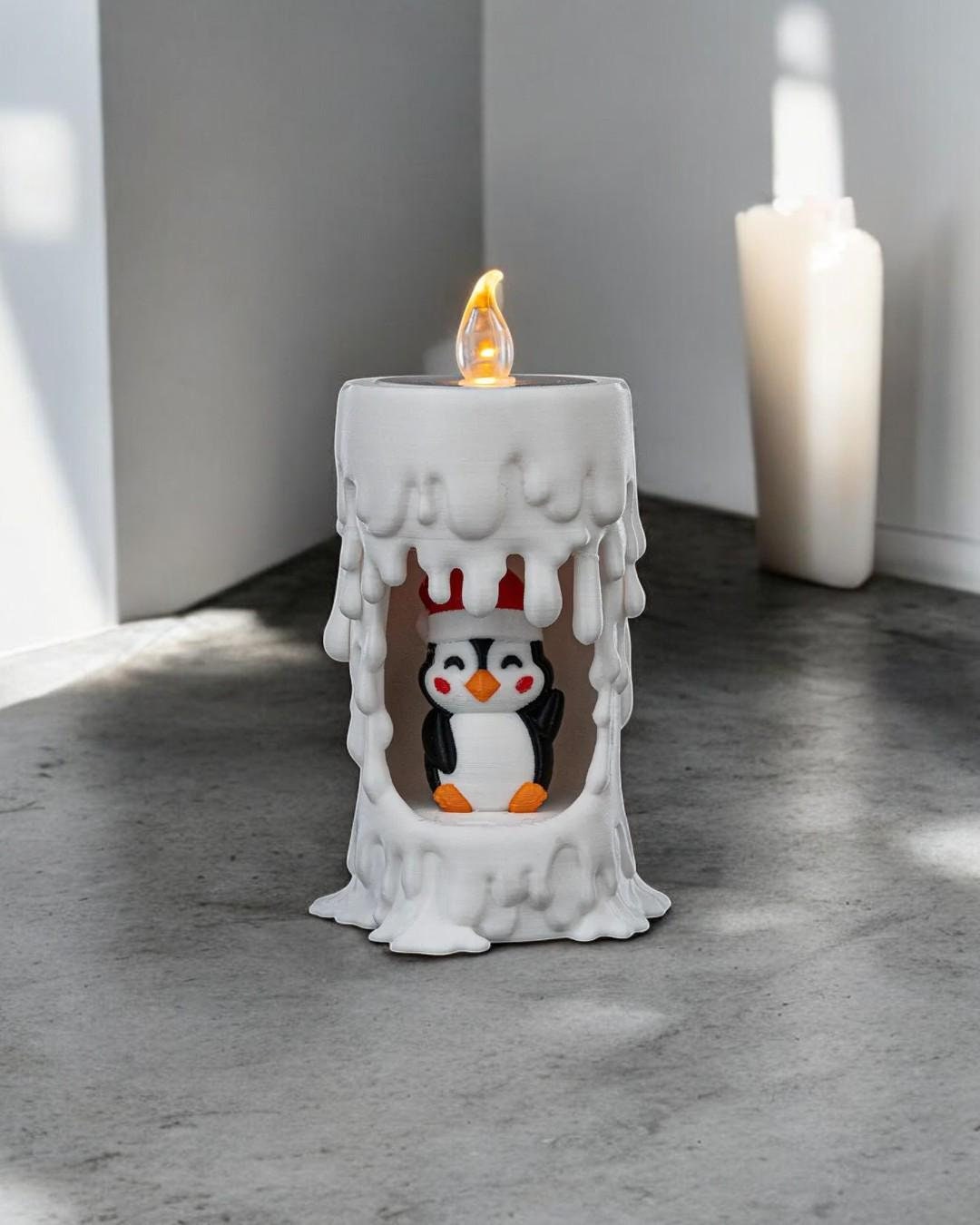 3D Printed Penguin Candle Light - Unique Home Decoration & Adorable ...