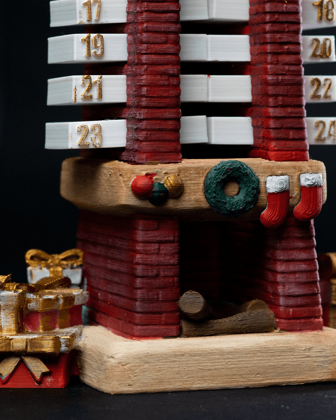 Santa Countdown Chimney hand Painted - Etsy