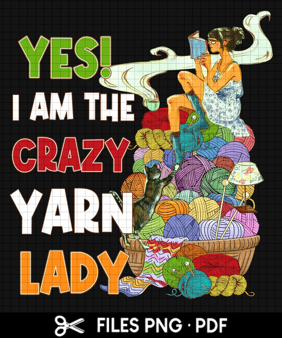 Yes I Am Yarn Lady PNG Digital Design Prints Inspirational Quote - Etsy