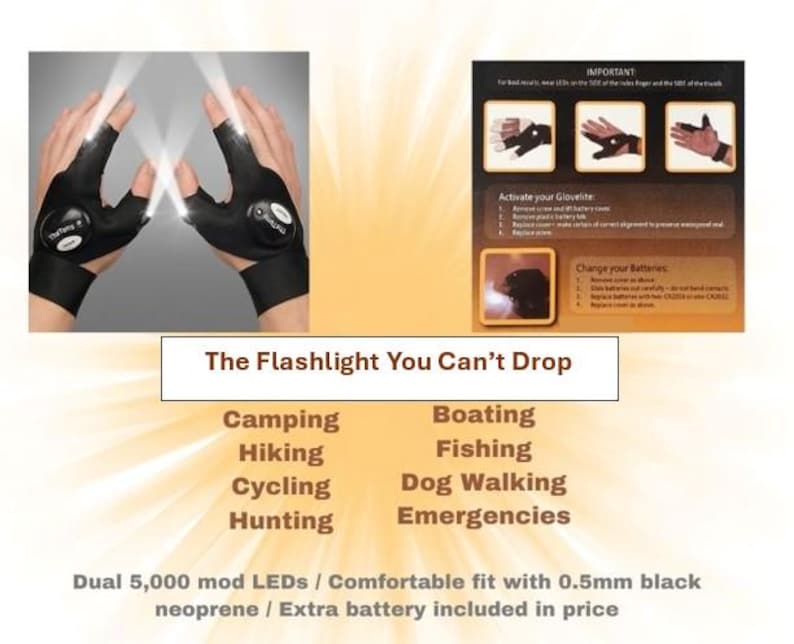 Glove Flashlight - the Flashlight You Can't Drop - Etsy