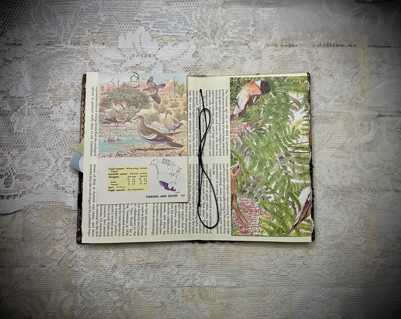 Winter Bird Journal Handmade and Created With Vintage Materials, Bird ...