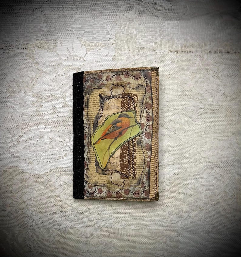 Winter Bird Journal Handmade and Created With Vintage Materials, Bird ...