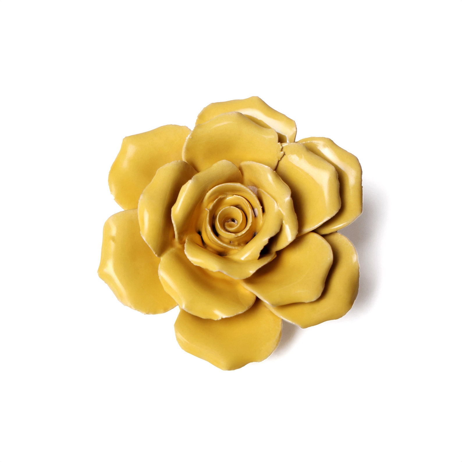 Yellow Rose Flower Wall Art, Ceramic Flower Wall Art, Wall Art Flower ...