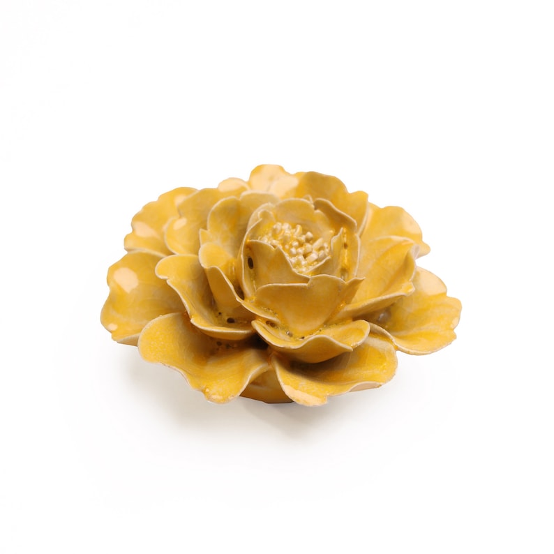 Burnt Yellow Rose: Ceramic Flower Wall Decor - Etsy