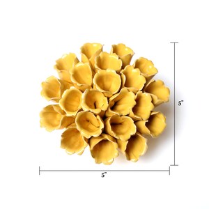 Ceramic Flower Wall Art Polyp Yellow Medium - Etsy