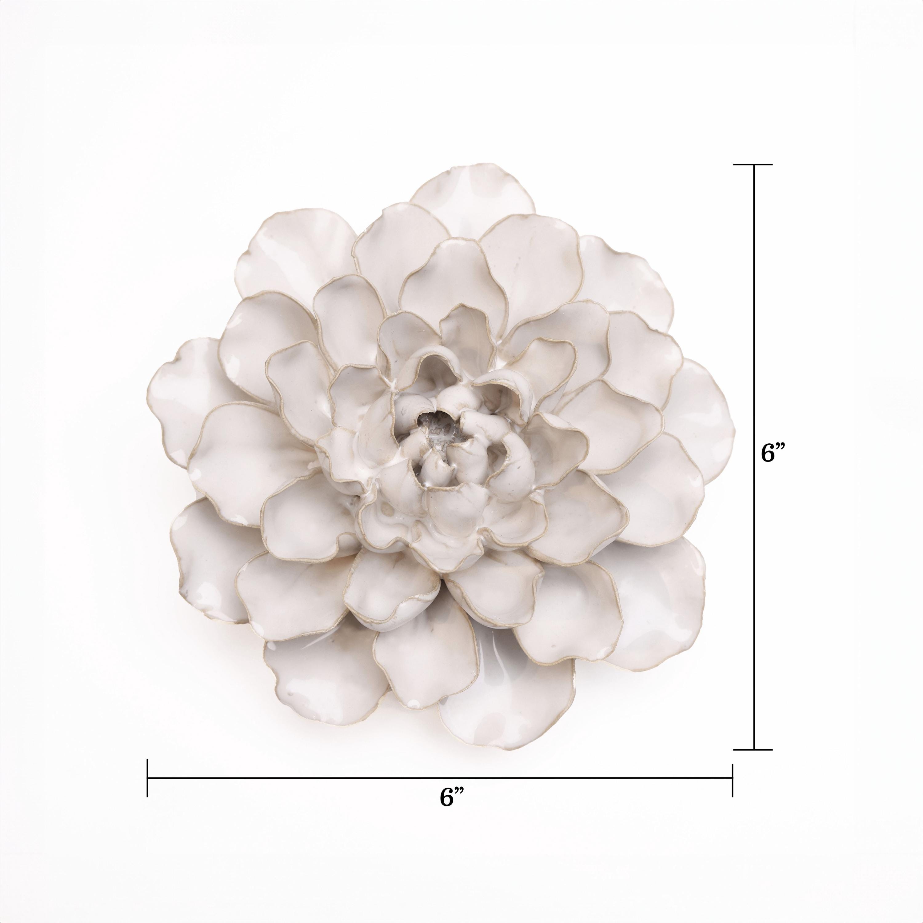 Handcrafted Ceramic Flower Wall Art: Modern Floral Decor Set - Etsy