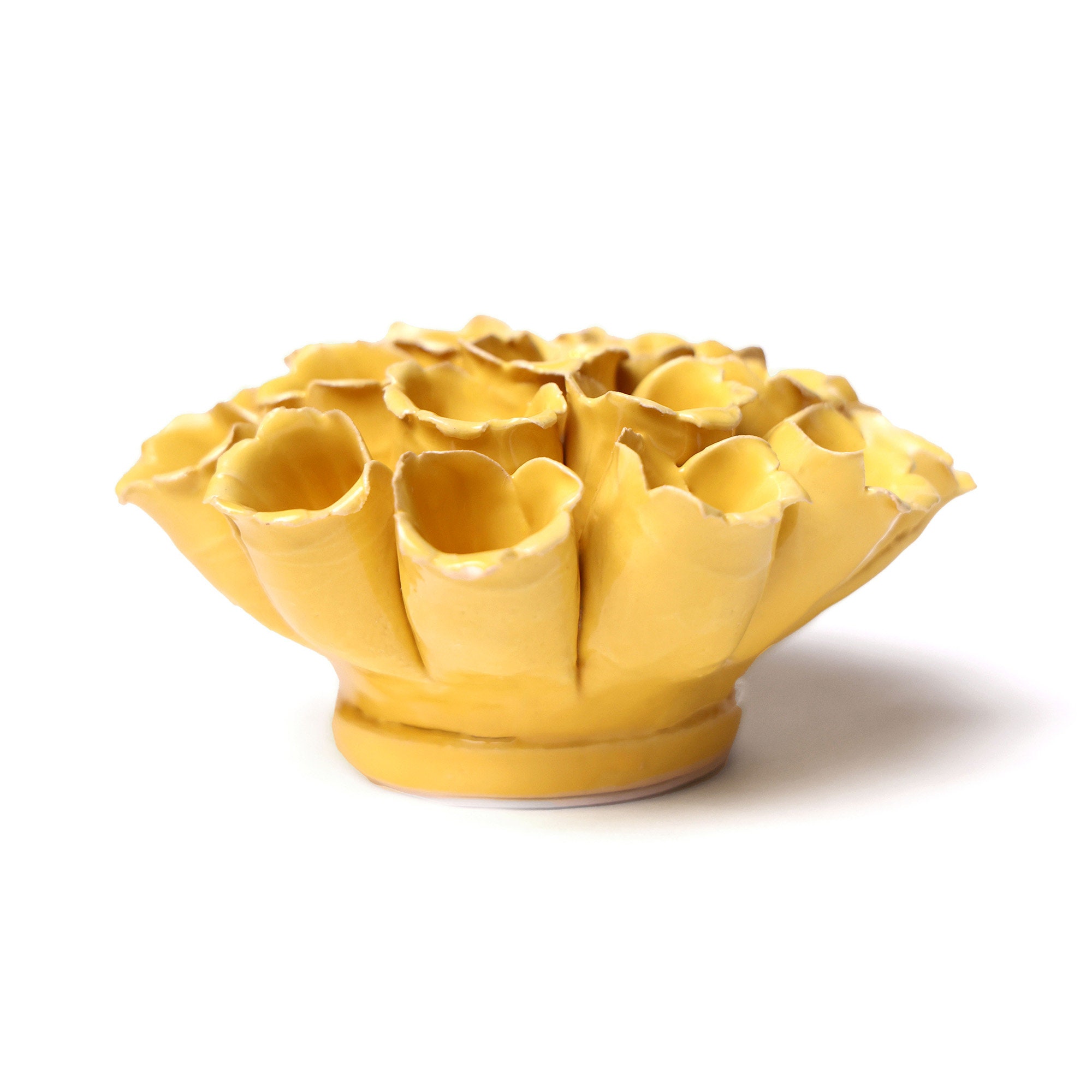 Ceramic Flower Wall Art Polyp Yellow Medium - Etsy