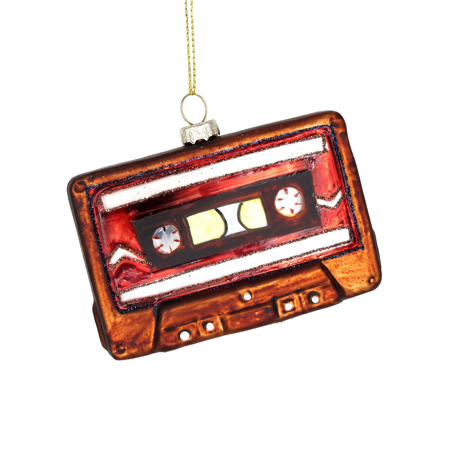 Vintage Glass Cassette Tape Christmas Ornament – Handmade Retro Music ...