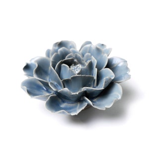 Ceramic Flower Wall Art Blue Rose - Etsy