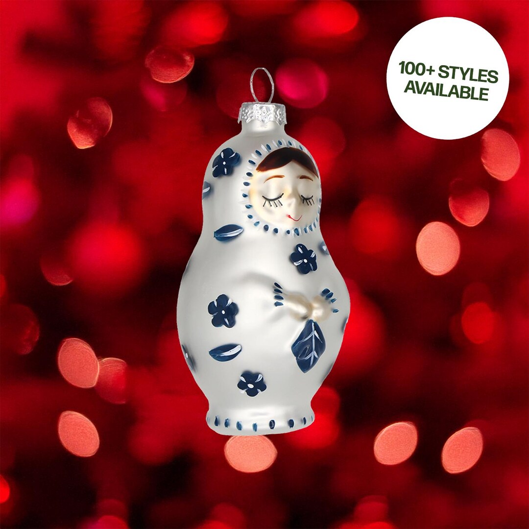 Vintage Glass Babushka Christmas Ornament – Handmade Russian Nesting ...