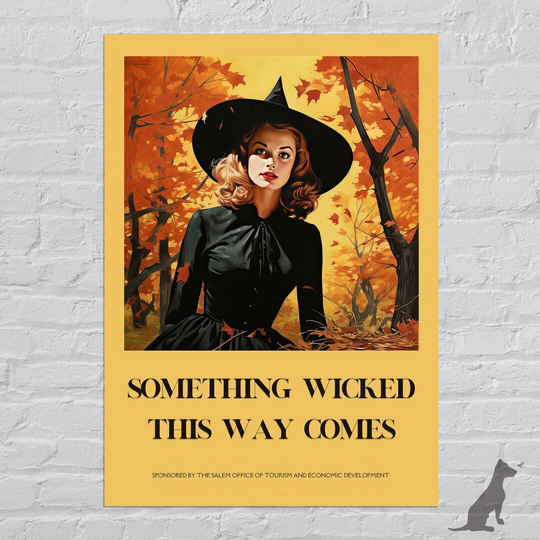 Vintage Salem, Witch Poster, Halloween Decor, Trendy Halloween Wall Art ...