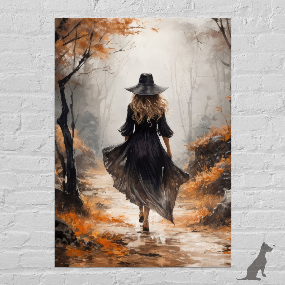 Witch Wall Art Halloween Printable Vintage Witch Painting - Etsy