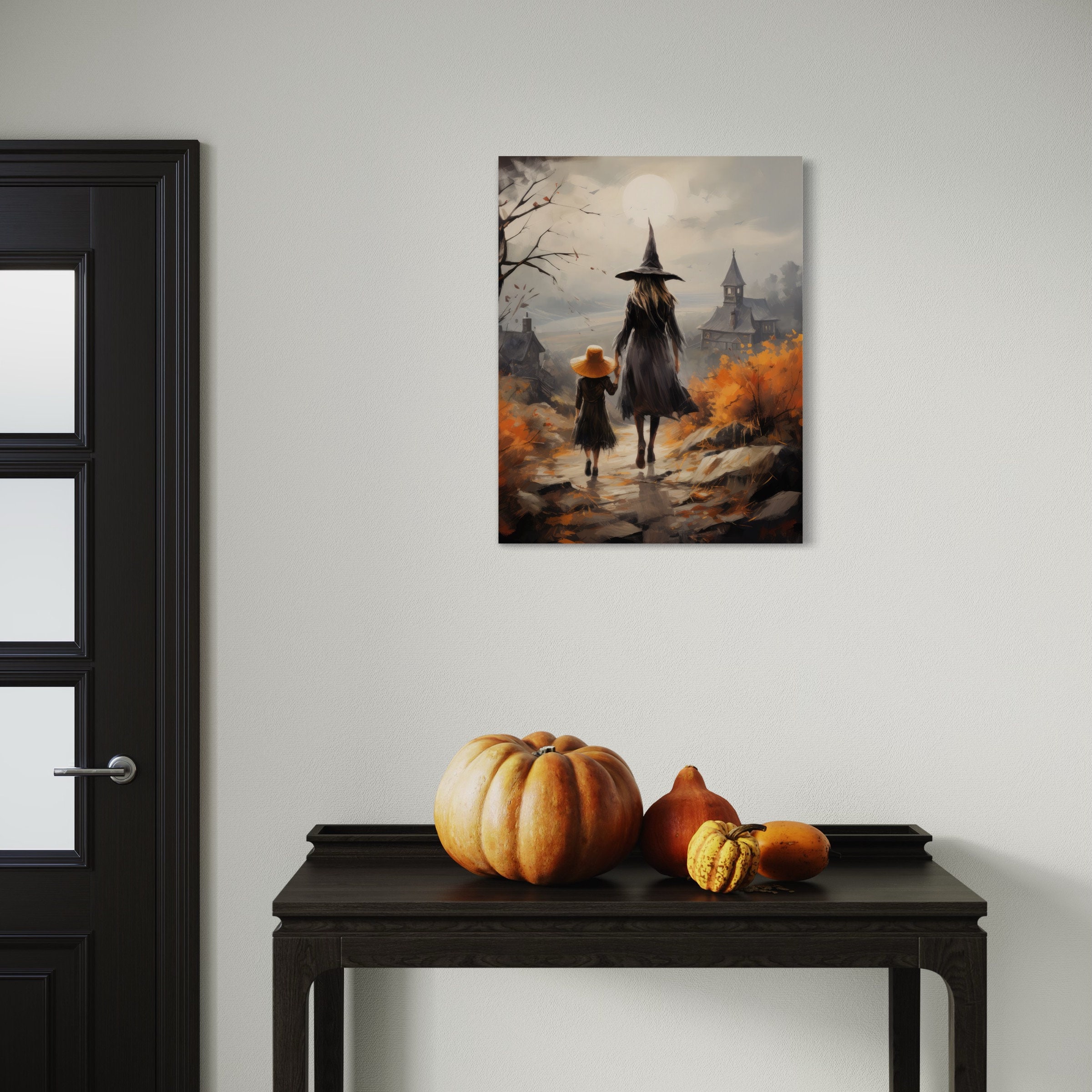 Witch Wall Art Halloween Printable Vintage Witch Painting Farmhouse ...