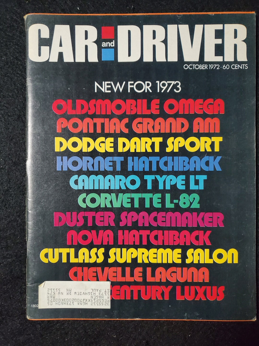 Vintage Car and Driver Magazine October 1972 - Etsy