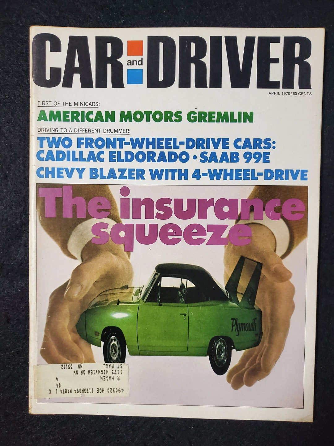 Vintage Car and Driver Magazine April 1970 - Etsy