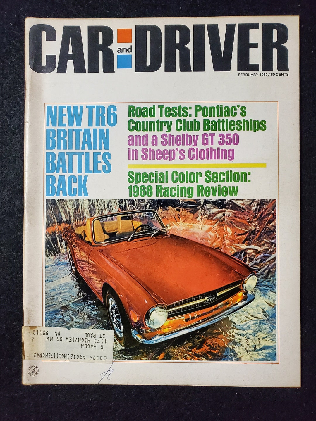 Vintage Car and Driver Magazine February 1969 - Etsy