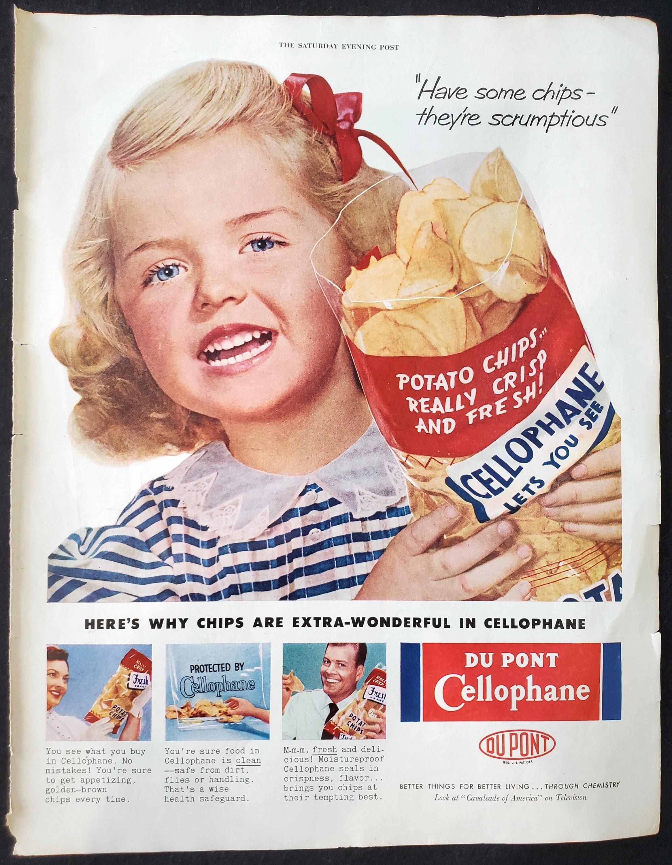 Vintage 1953 Du Pont Cellophane Print Ad - Etsy