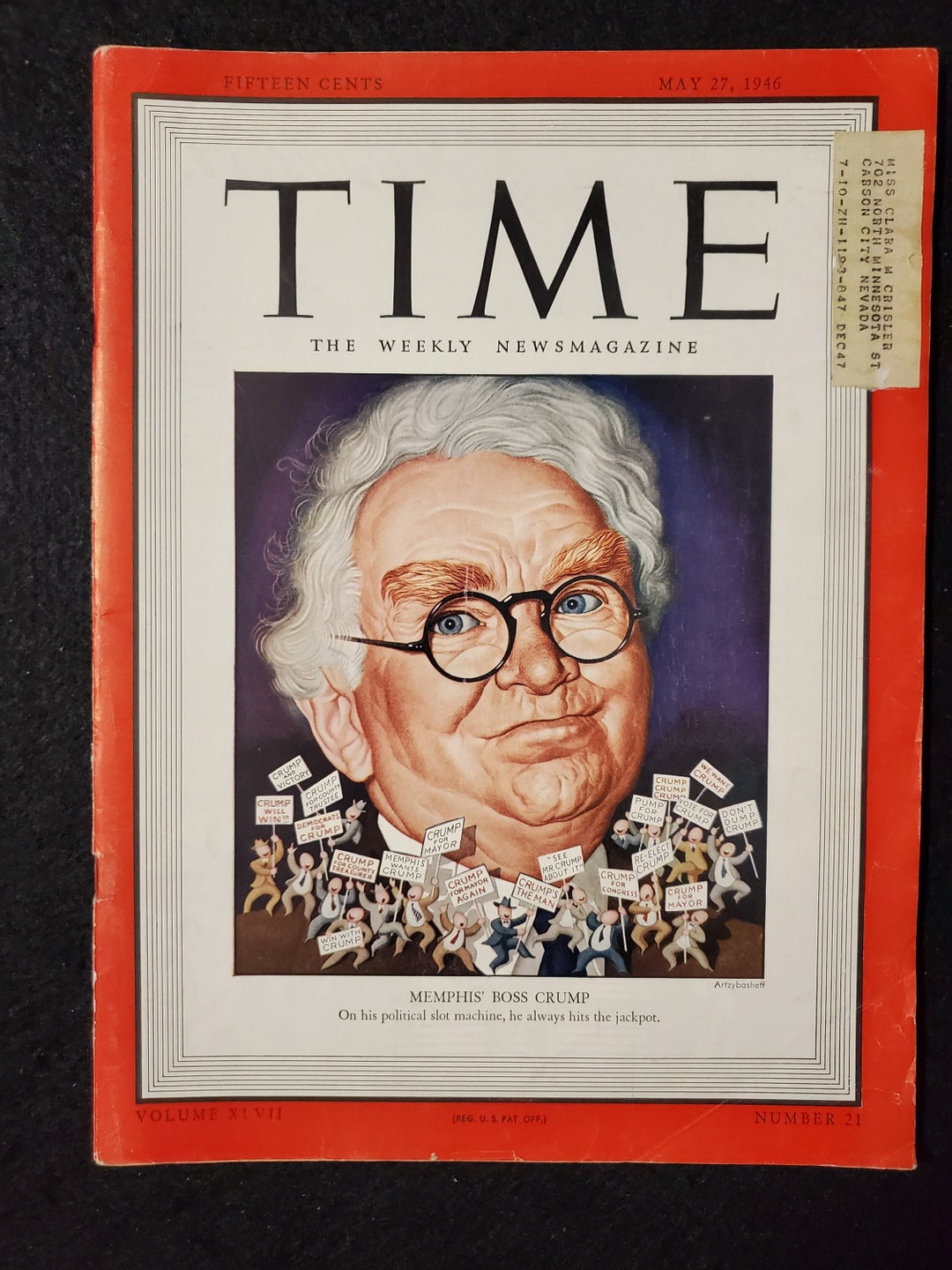 Vintage Time Magazine May 27, 1946 Memphis Boss Crump - Etsy
