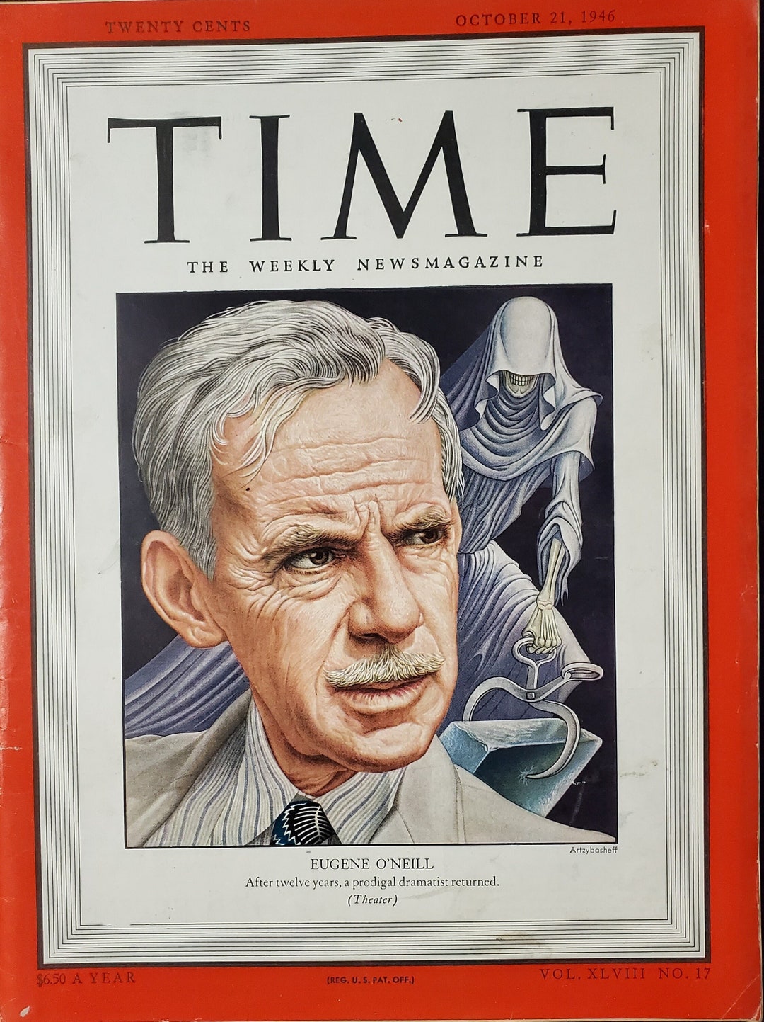 Vintage Time Magazine October 21, 1946 Eugene Oneill - Etsy