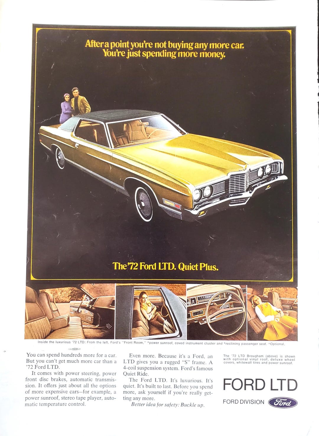 Vintage 1972 Ford LTD Brougham Automobile Print Ad - Etsy