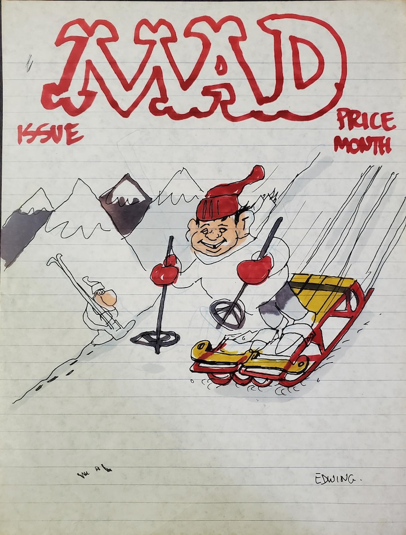Mad Magazine Cover Idea Submission From Don "duck" Edwing - Skiing - Etsy