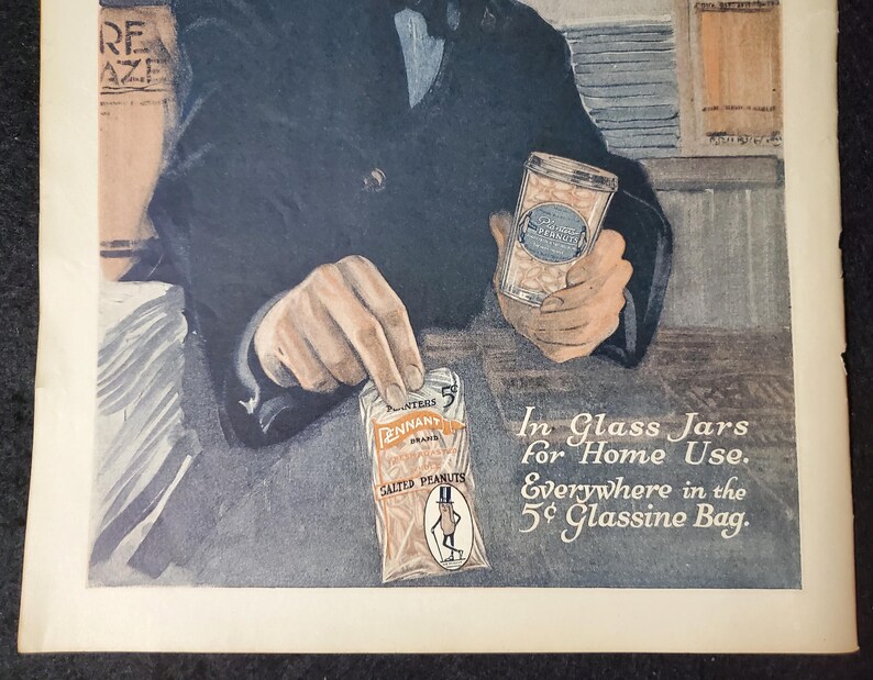 Vintage 1921 Planters Pennant Brand Peanuts Print Ad - Etsy