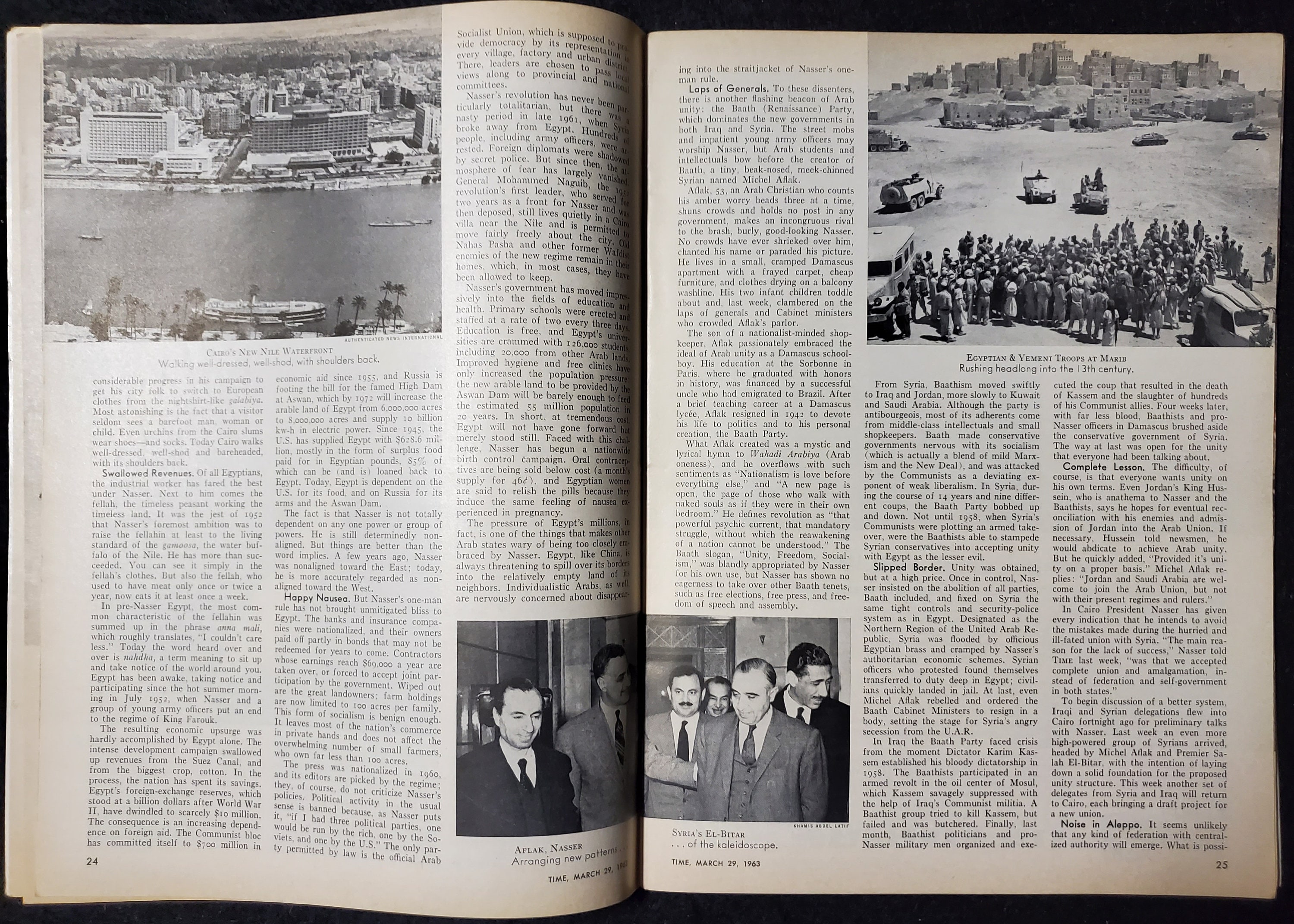 Vintage Time Magazine March 29, 1963 Egypt's Nasser - Etsy