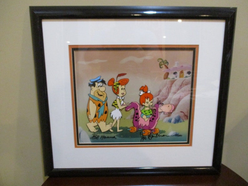 Signed Hanna Barbera Limited Edition Cel Flintstones Strolling With Pebbles - Etsy