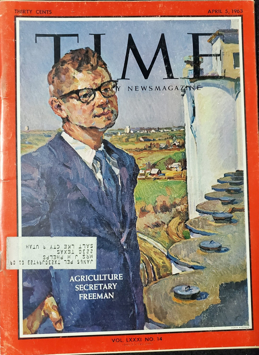 Vintage Time Magazine April 5, 1963 Agriculture Secretary Freeman - Etsy