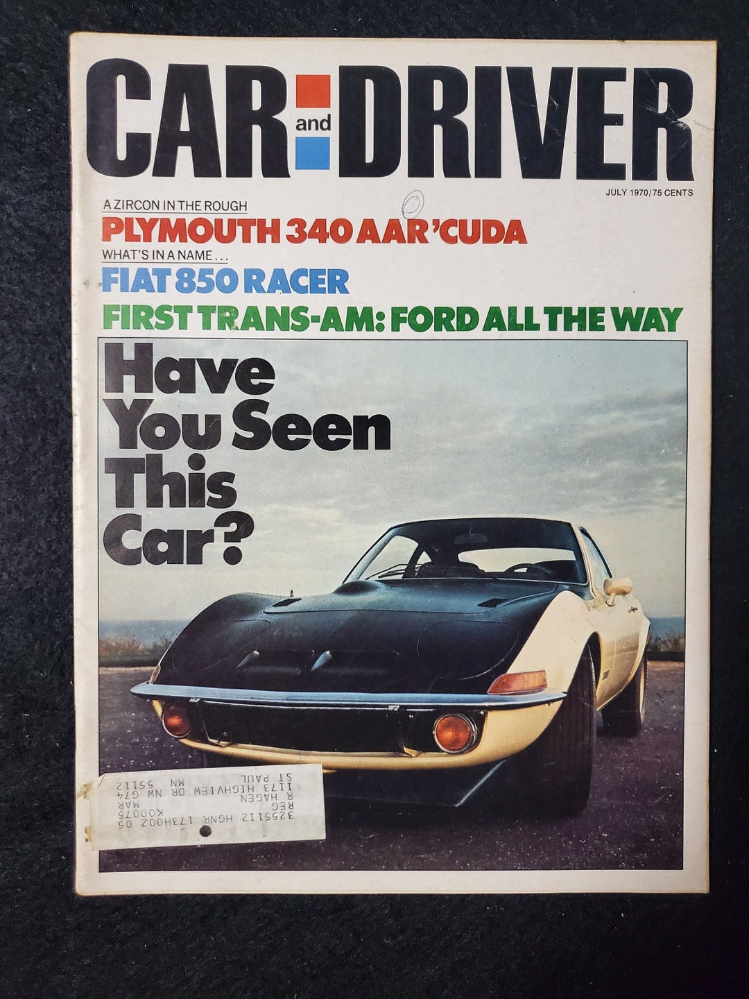 Vintage Car and Driver Magazine July 1970 - Etsy