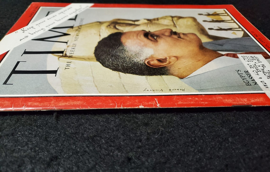 Vintage Time Magazine March 29, 1963 Egypt's Nasser - Etsy