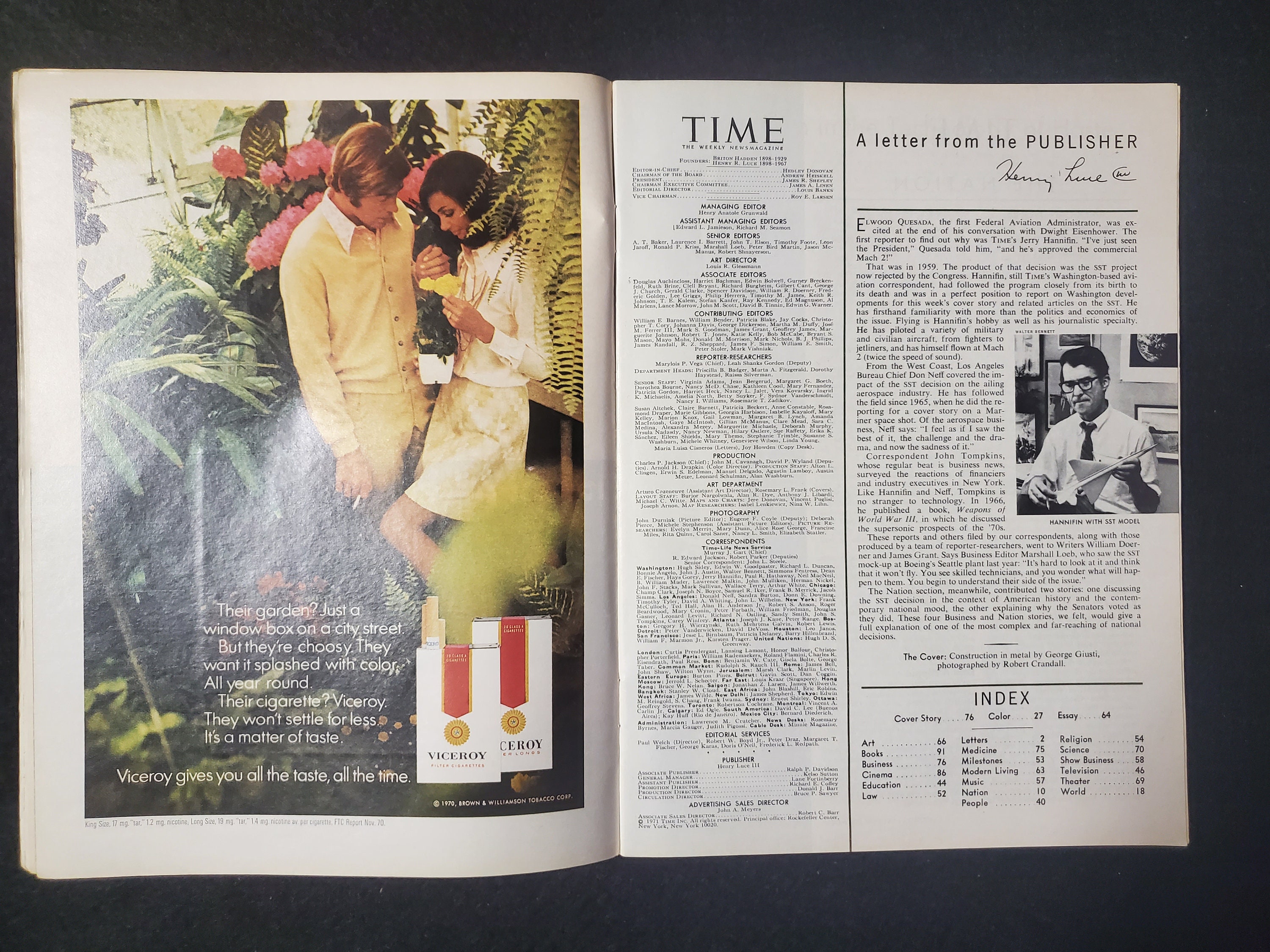Vintage Time Magazine April 5, 1971 after the Sst - Etsy