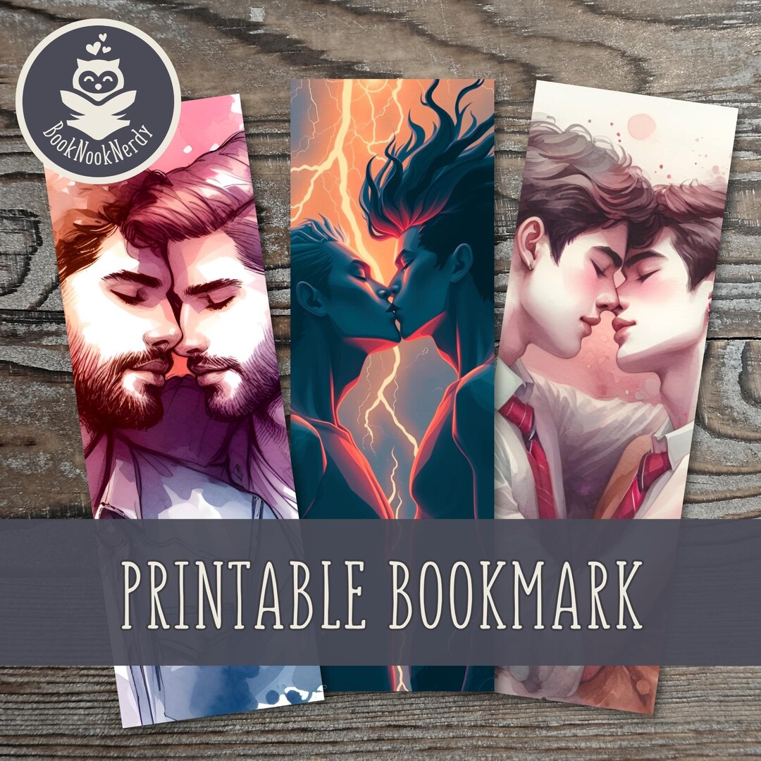 Printable Queer Men Bookmark Set | Set of 3 Bookmarks | Digital ...